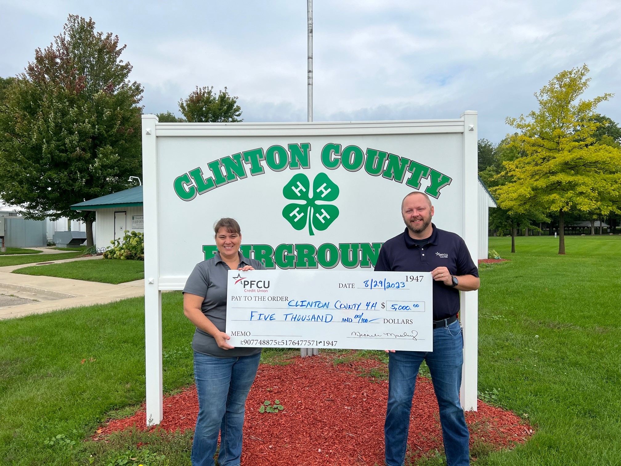 PFCU Donates $5K to Clinton County 4H - Michigan Credit Union League